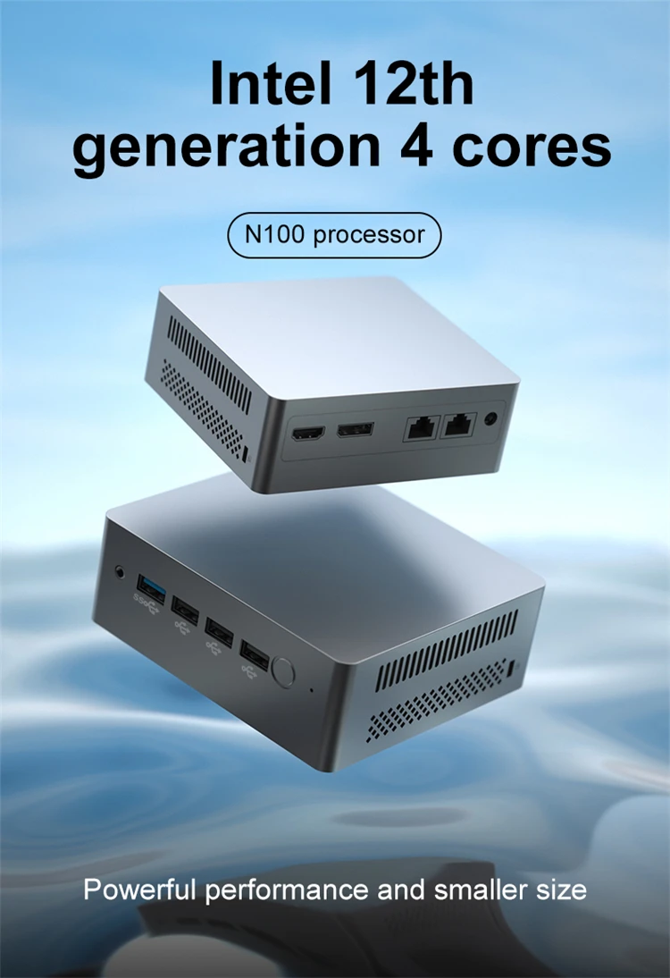 Mini PC NUC with Intel N100 Processor - 8GB DDR5, 256GB SSD