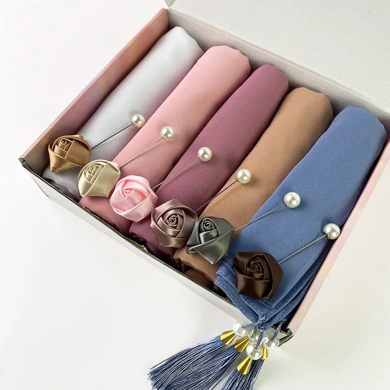 Saudi Women Hijab Giftbox Mix All Colour Hijab Set Jersey Chiffon ...
