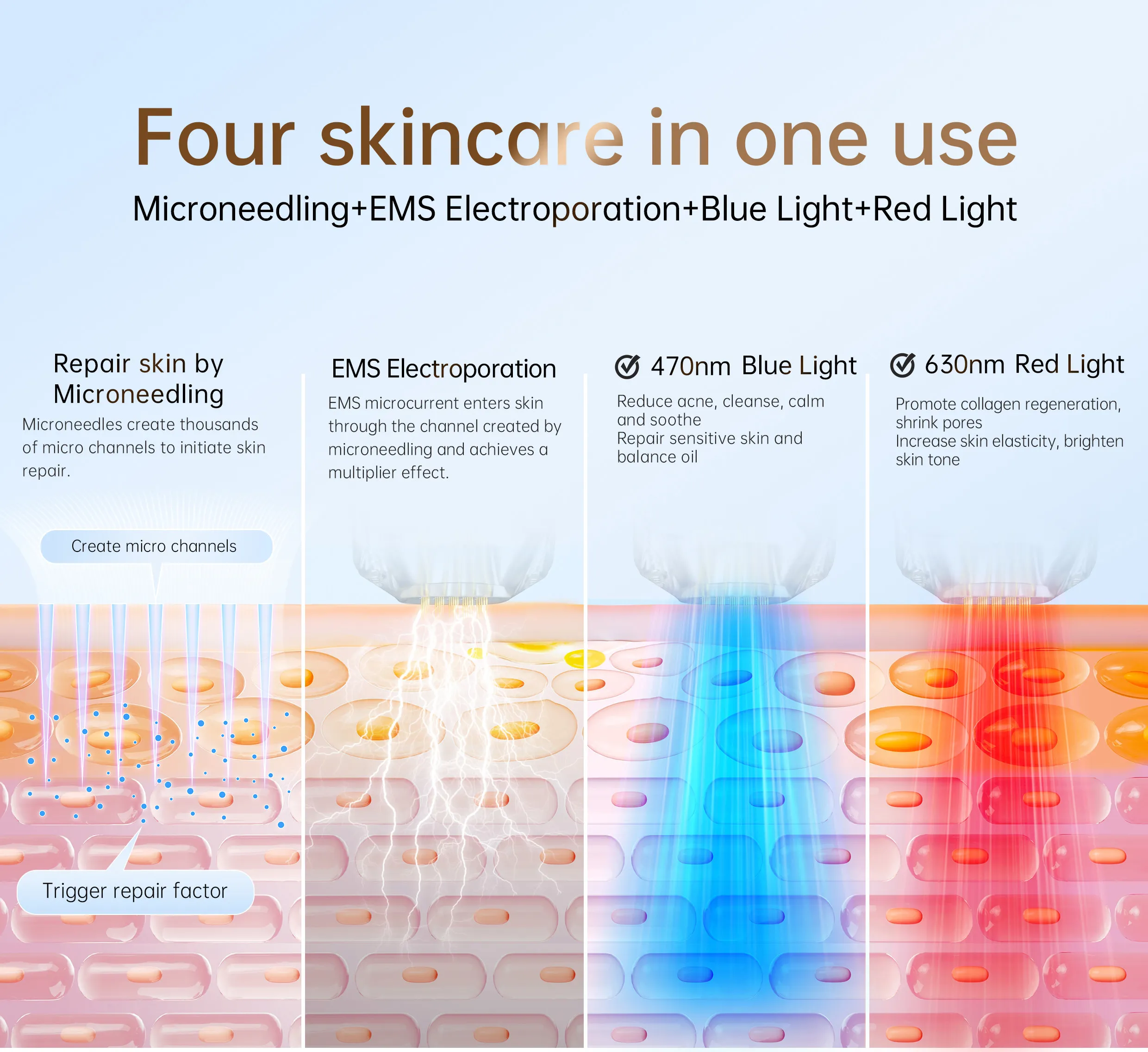 New Upgraded Bio Pen Q2 Ems Microneedlng Pen With Led Light Therapy ...