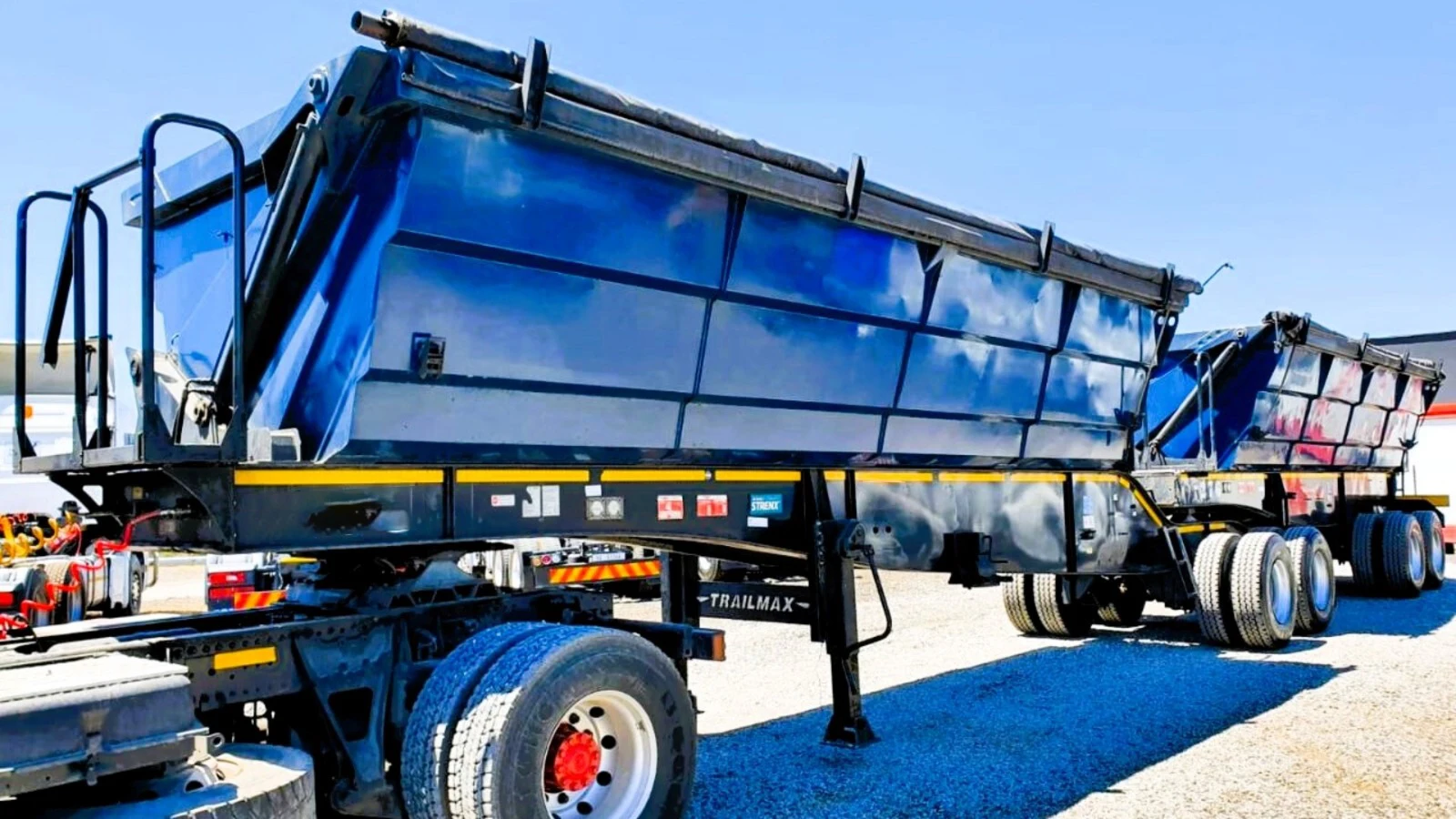 45 Cubic 4 Axles Interlink Side Tipper Trailer Double Box Side Dump ...