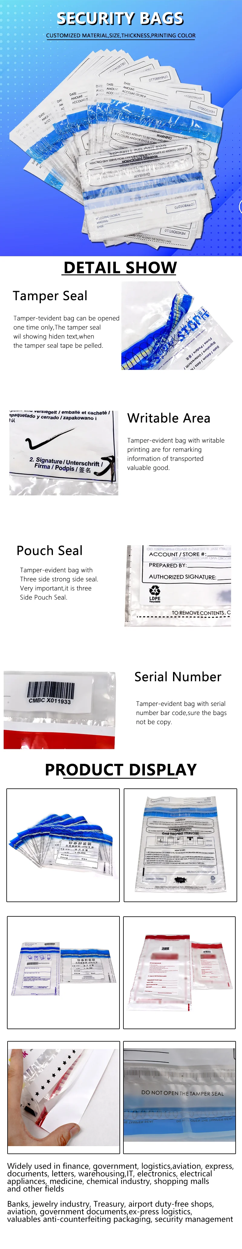 Customized Strap Currency Bank Deposit Bag - Secure & Recyclable