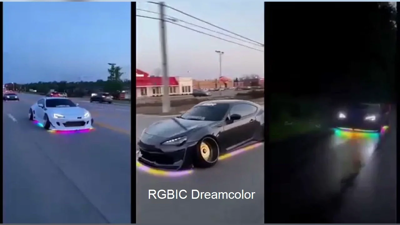 Dream Color Car Underbody Chasing Flow Rgb Led Strip Under Glow Neon ...