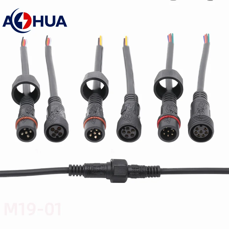 Outdoor 4 Pin Male Female Connector Waterproof Connector With Wire 2 ...