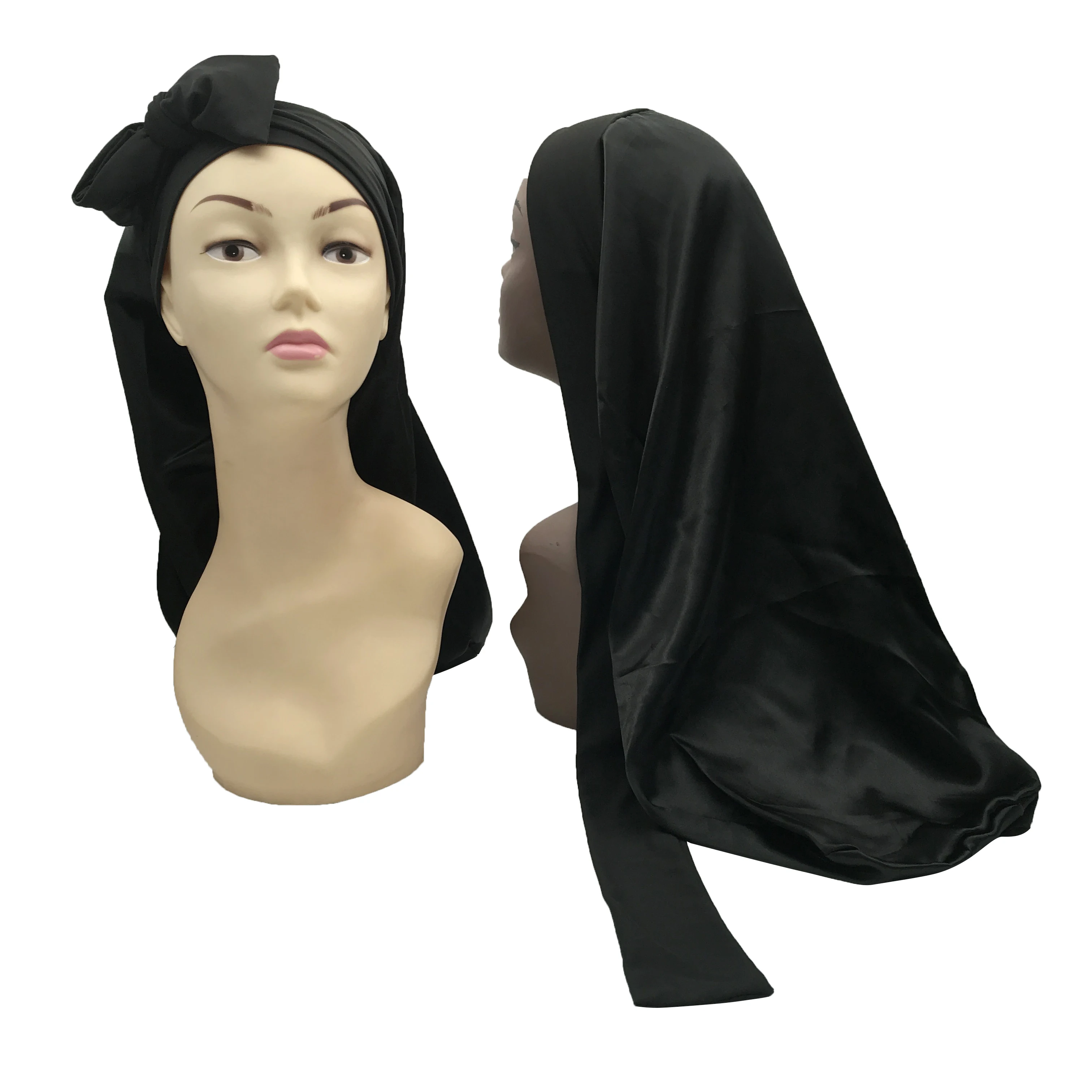 Free Sample Link Custom Logo Soft Silk Women Sleeping Kit Hair Bonnets ...