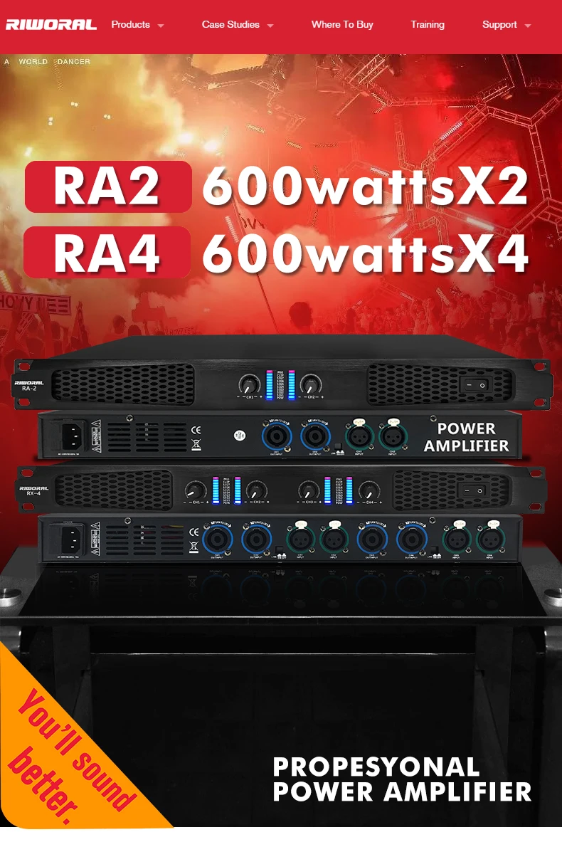 RA4 Power Amplifier - 1000W Professional Amplifier Stage