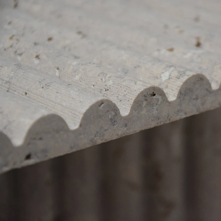 New Design Beige Travertine Wands Curve Fluted Marble Tile