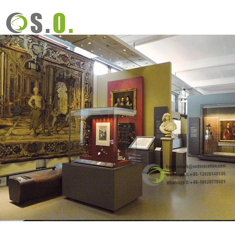 Tempered Glass Museum Display Cabinet Showcase Design For Museum ...