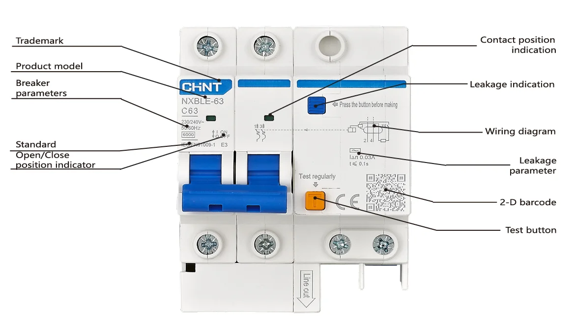 Risk Mitigation CHIN-T Mini Rcbo Circuit Breakers Mcb 2025 NXBLE-40 4 ...