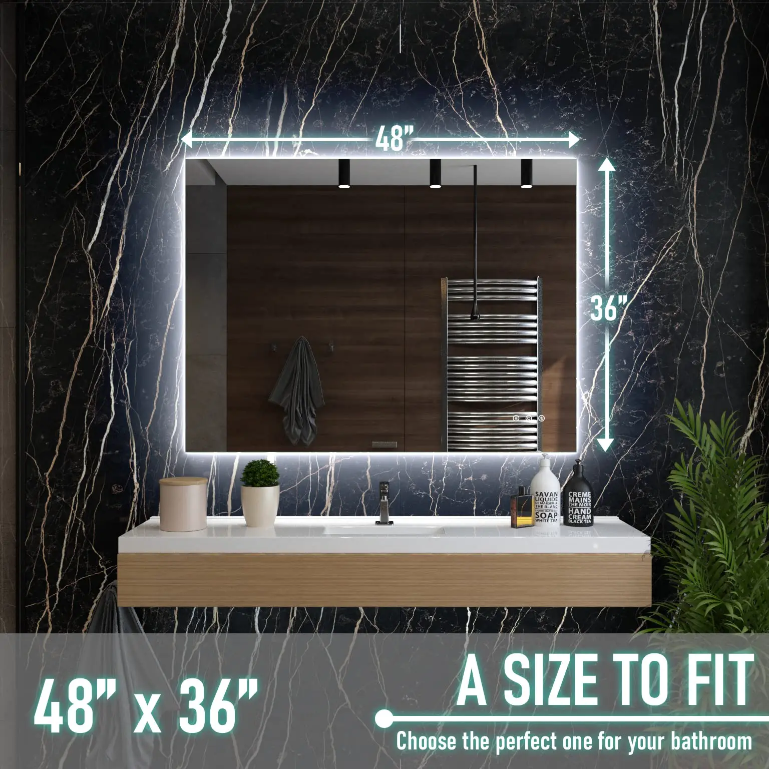 Deluxe Anti-fog Amplification Wall Mounted Smart Led Bathroom Mirror ...