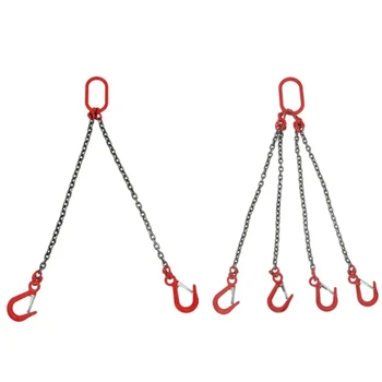 Riggings Crane 2 3 4 Legs Cargo Lifting G80 Chain Sling Hook Steel Combination Link Hanging ...