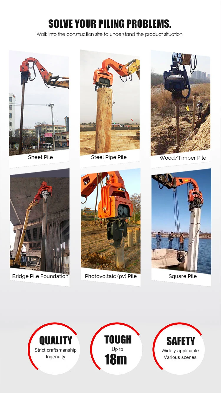 Excavator Vibratory Pile Driver Bridge Pile Foundation Excavator Part ...