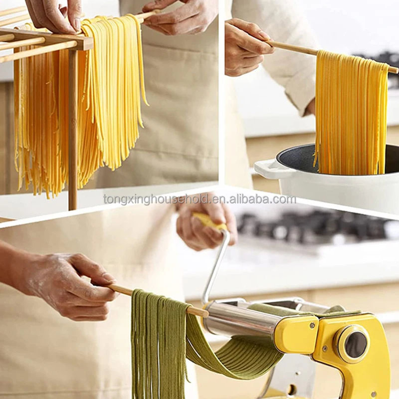 Eco-friendly Natural Wood Pasta Stand - Collapsible & Detachable