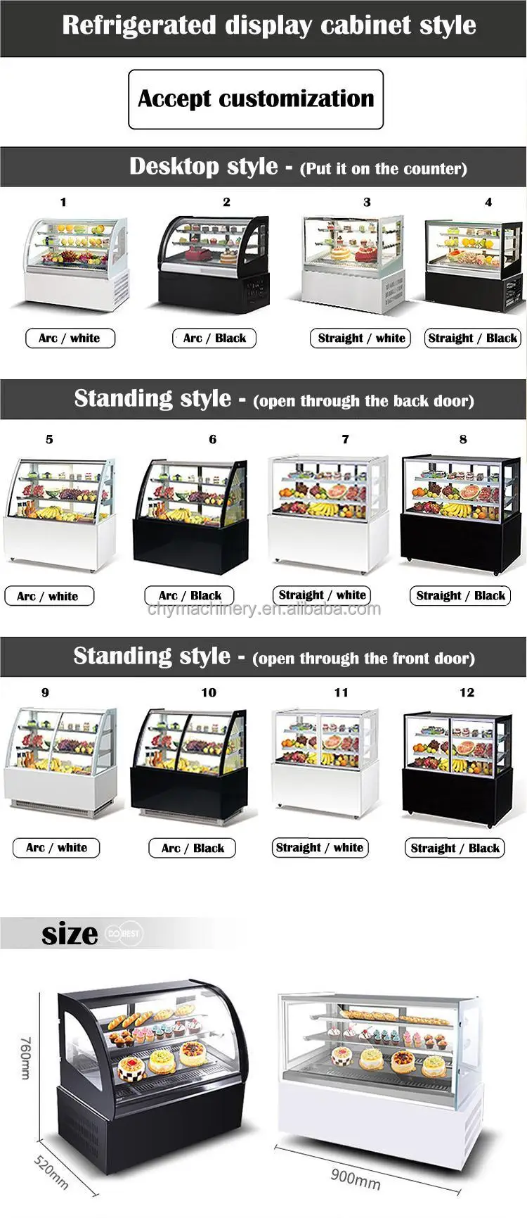 Cake Display Refrigerator Small Sushi Cooler Cabinet Bakery Fridge Mini ...