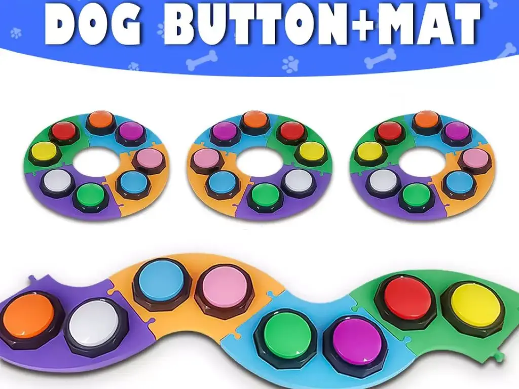 8 Pack Dog Talk Recordable Speaking Buttons Set With Mat For Dogs ...
