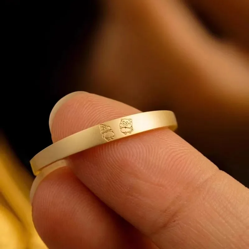 Cartoon Spongebob Patrick Star Couple Rings For Women Men Copper Cute ...