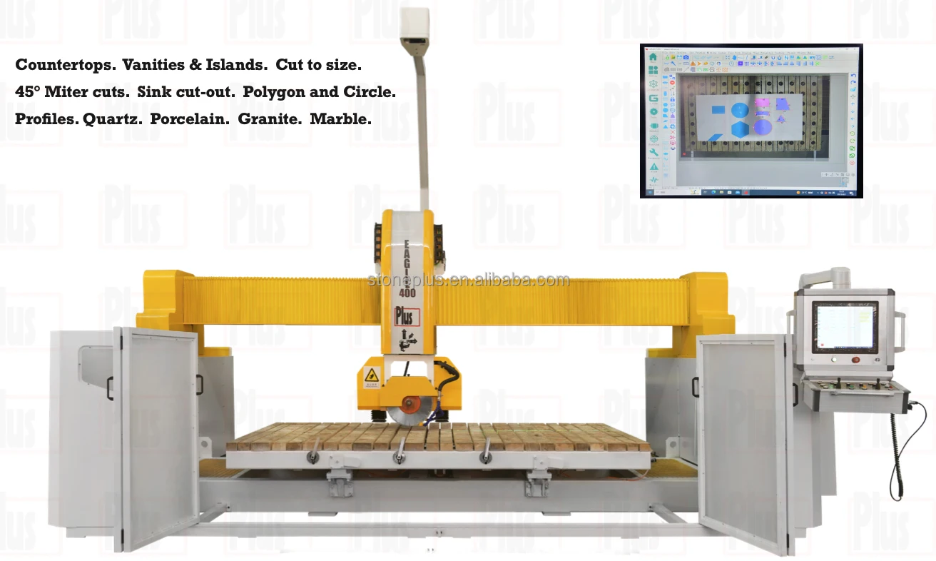 Eagle500 High Precision Quartz Stone Cnc Machine Cutting Basin Edge ...