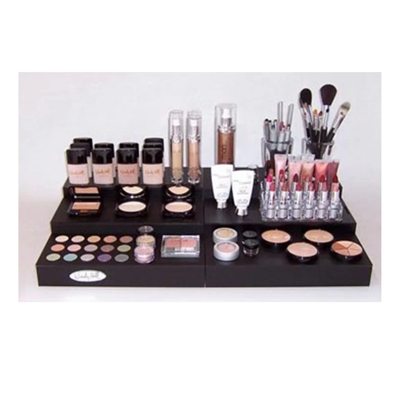 Factory Custom Maxi Black Display Stand & Testers Black Makeup Display ...