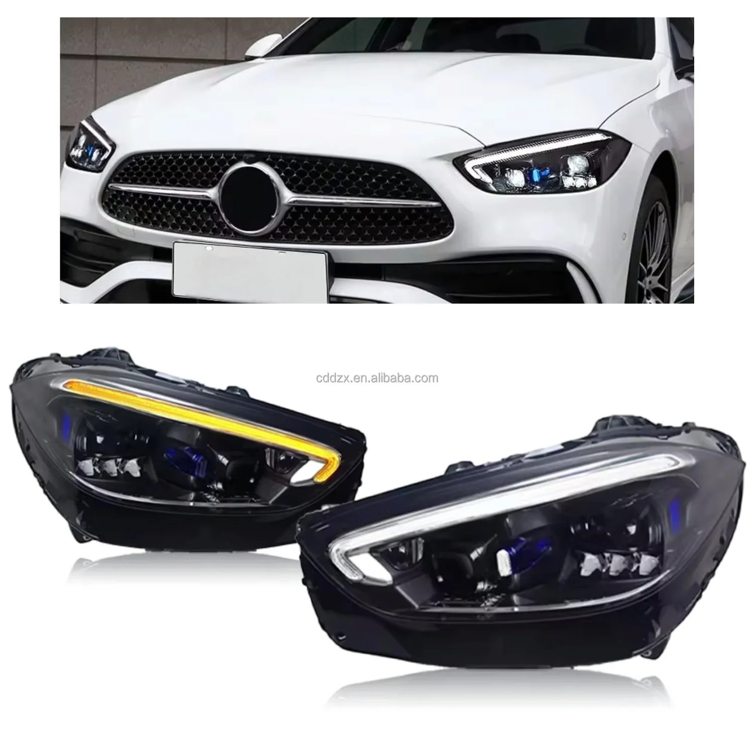 C-Class W206 X206 DRL LED 2022 2023 Turn Signal Headlight Head Lamp ...