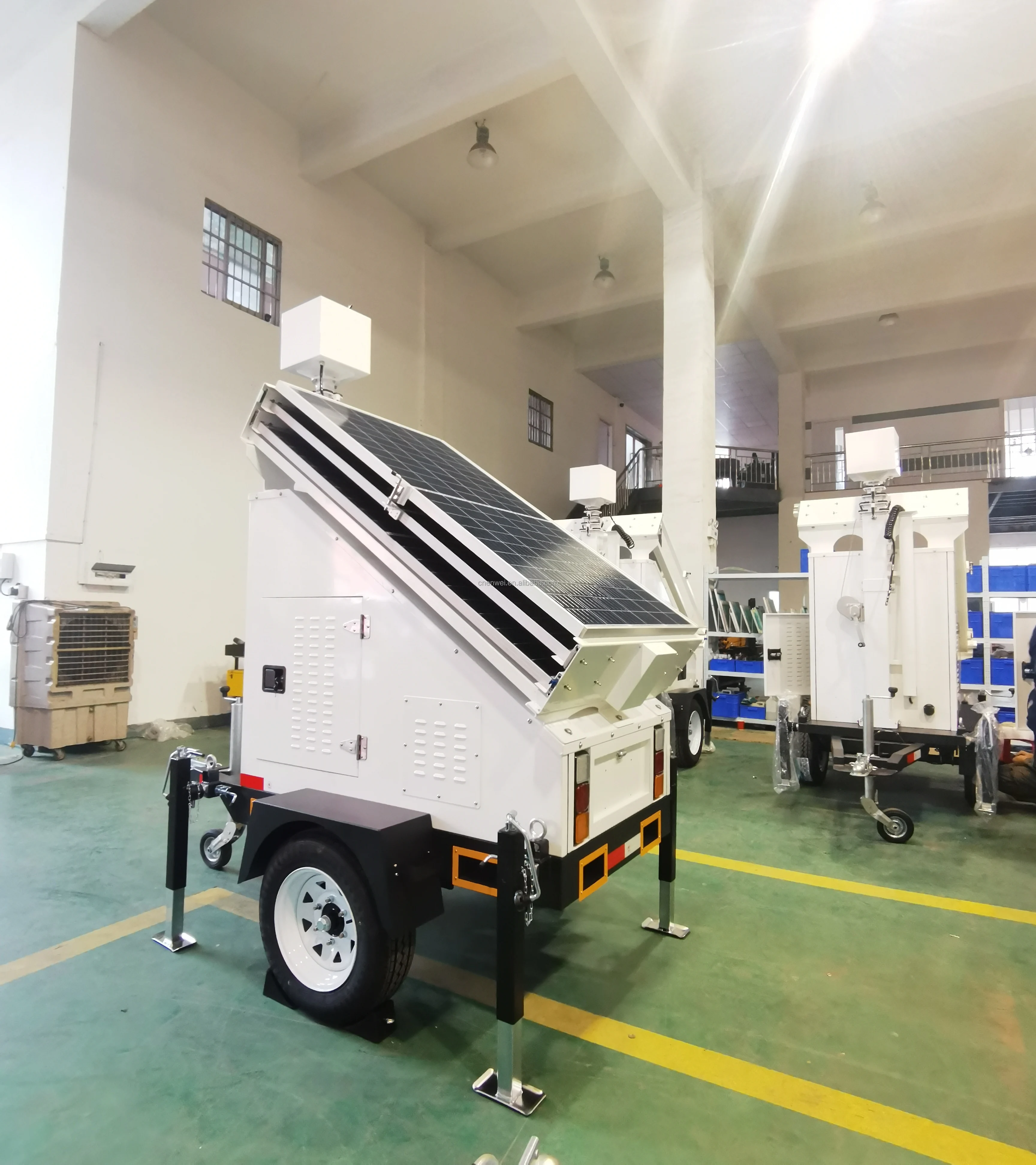 Cctv Mobile Portable Solar Monitoring Trailer For Security - Buy ...