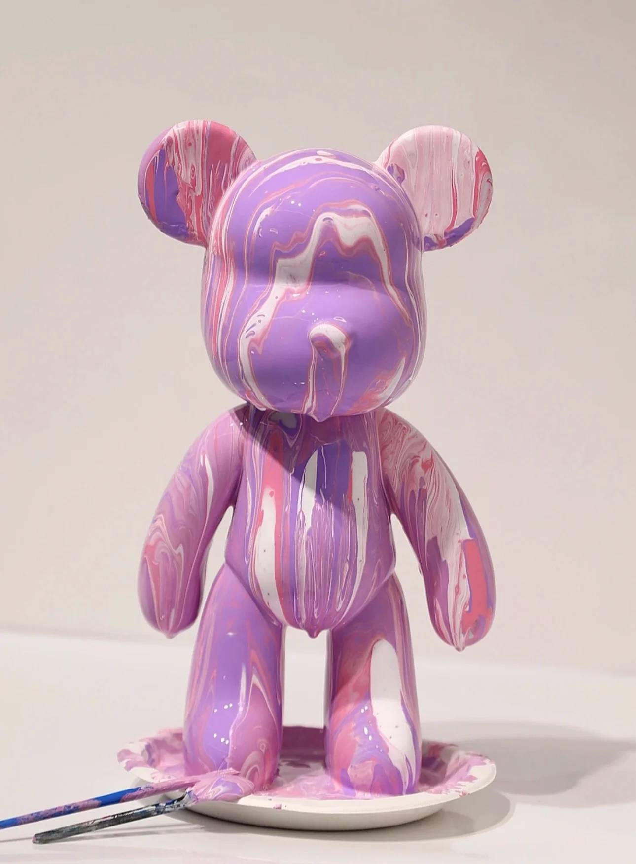 DIY Fluid Bear Model Handmade 23cm Colorful Embryo Violent Bear Fluid ...
