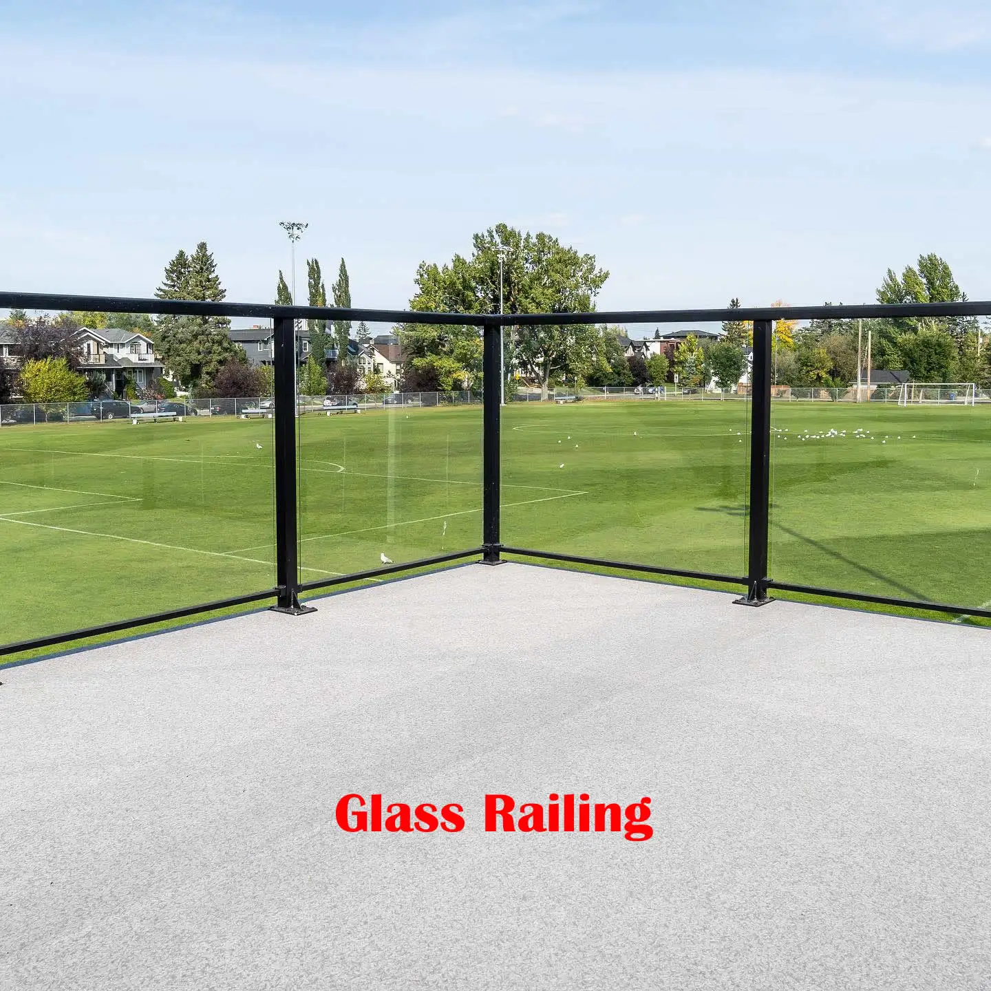 Side Mounted Glass Railing With Led Light Easy Instal Glass Fence ...