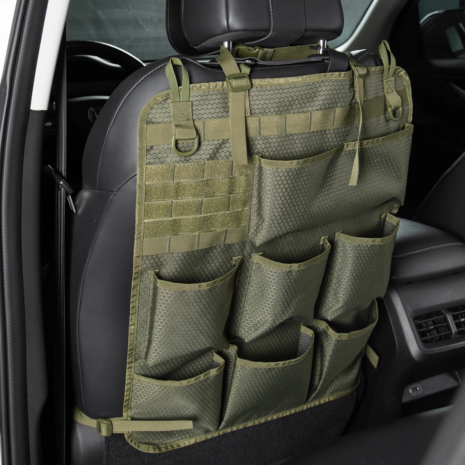 Molle Seat Back Organizer Tactical Car Seat Covers in Polyester Vehicle ...