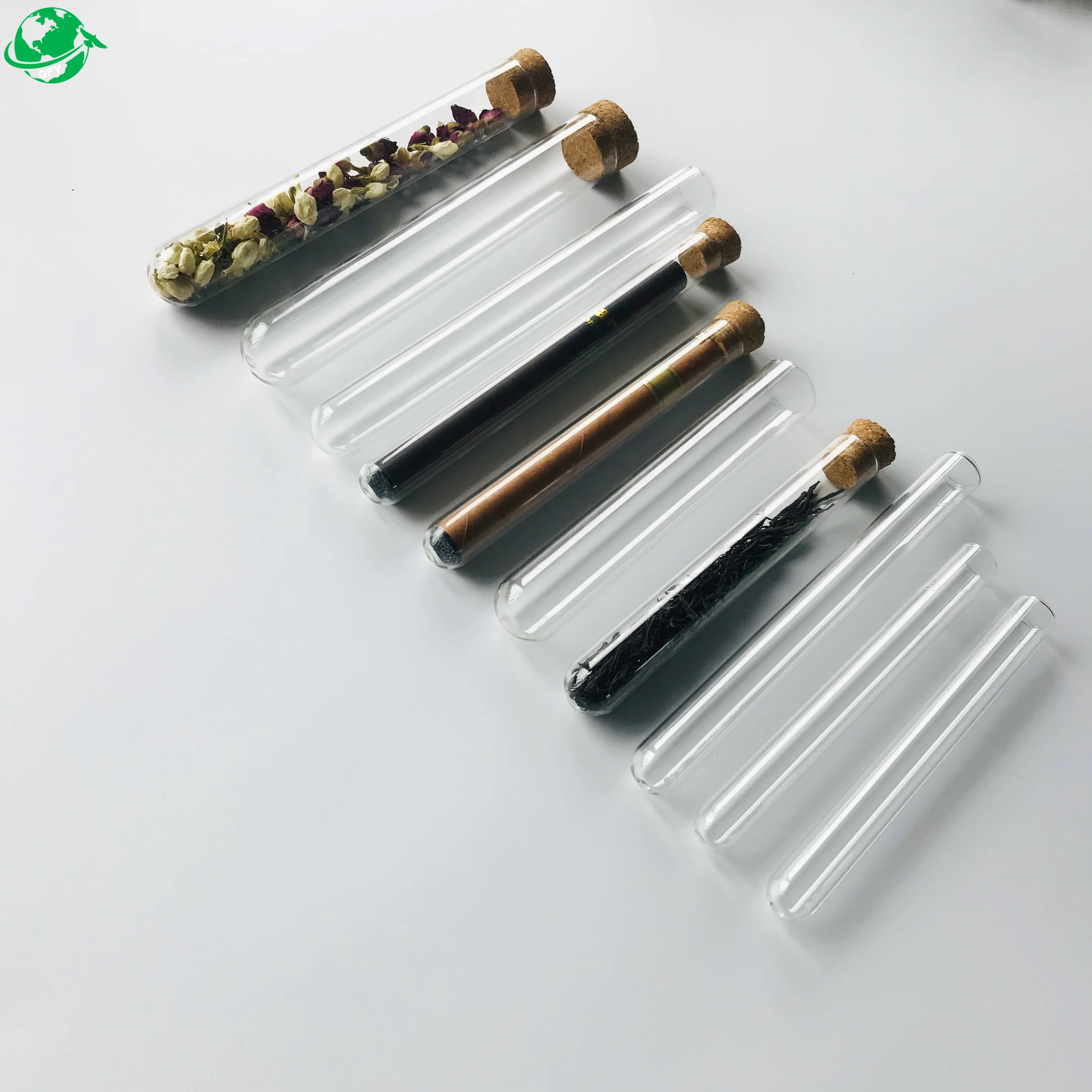 Eco-friendly Glass Cigar Tube with Custom Length & Cork Top