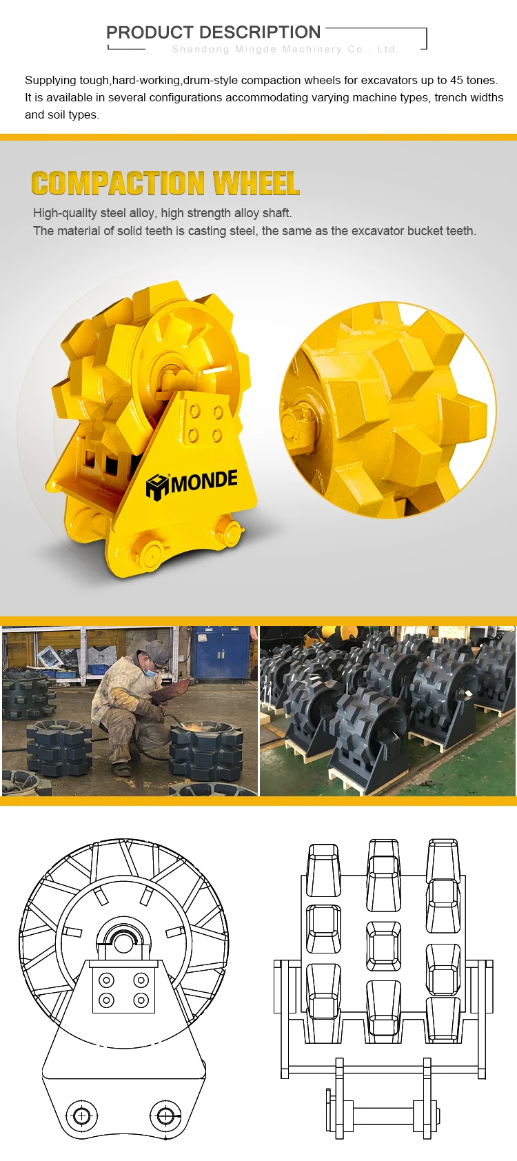 MONDE Compaction Wheel Excavator Compaction Machinery Embankments ...