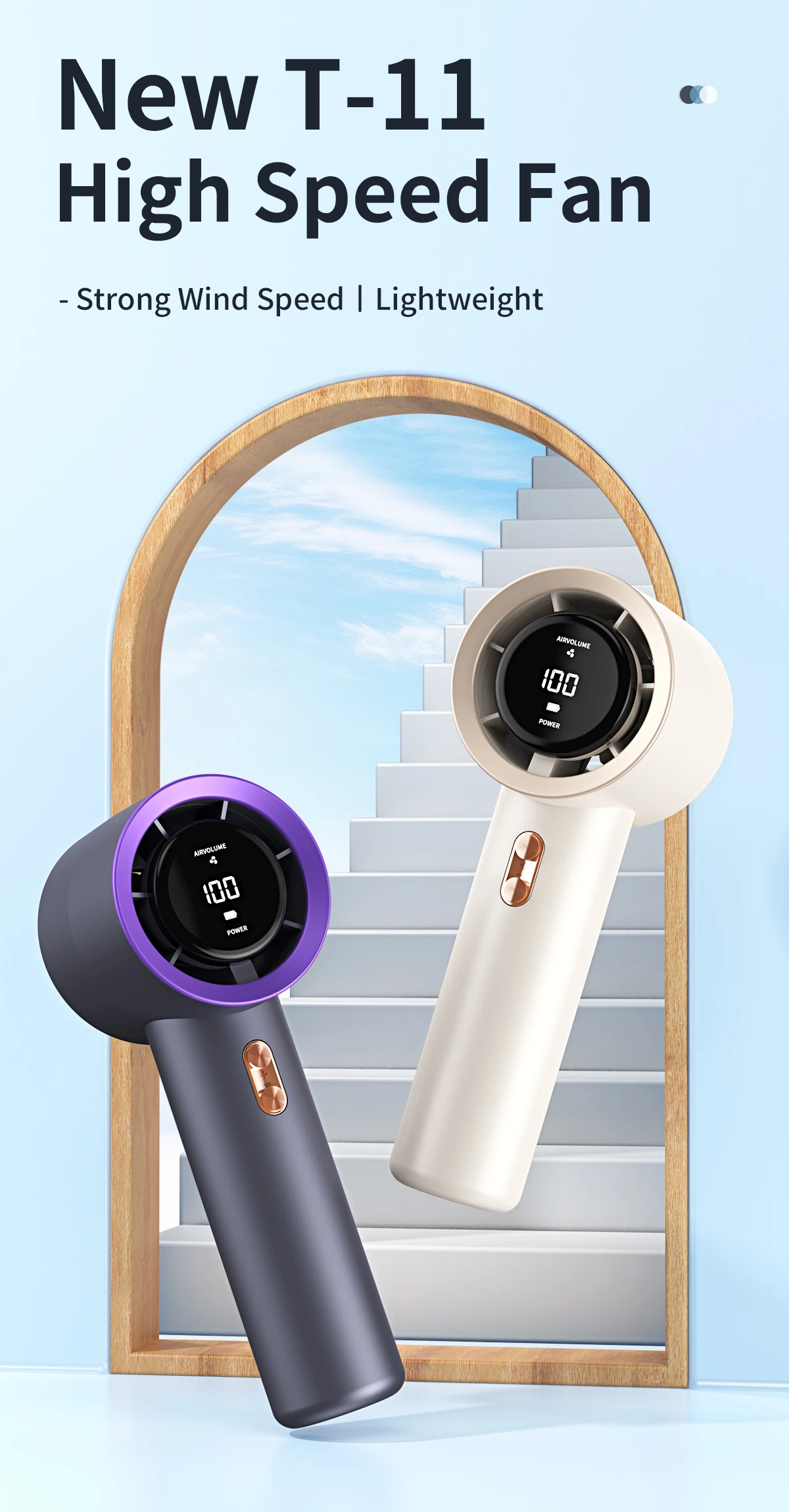 2025 Upgrade Small Turbo Fan - Portable Rechargeable Cooling