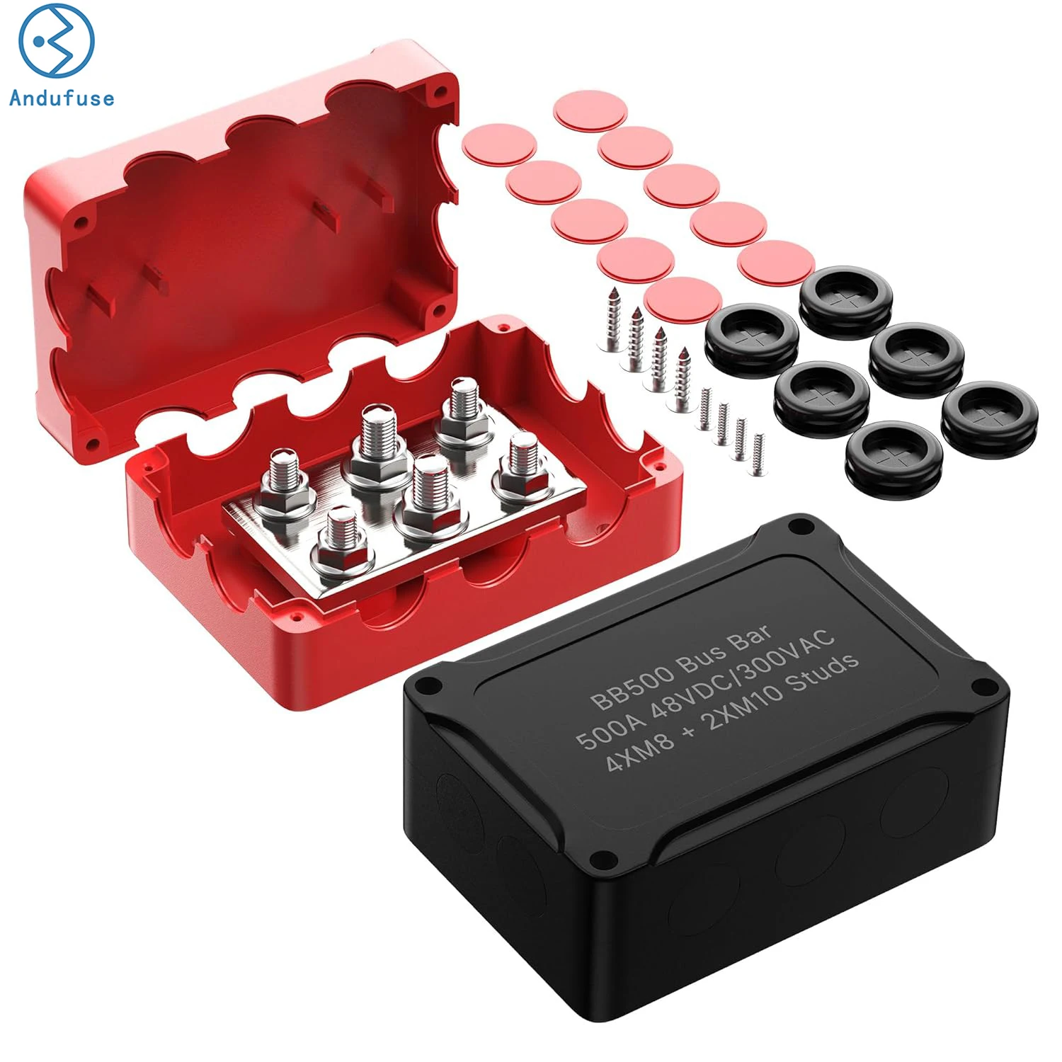 Heavy Duty 500a Bus Bar Waterproof Power Distribution Block With 4*m8 2 ...