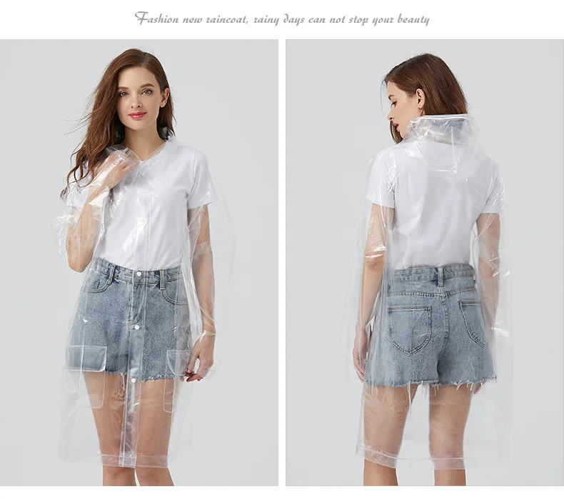 Impermeable Transparent Plastic EVA PVC Girls Custom Raincoat With ...