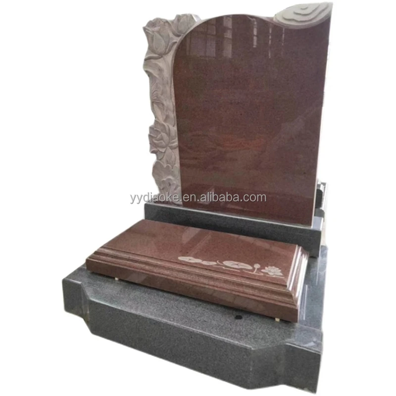 Double Heart Headstone,China Black Granite Monuments,Rose Engraved ...