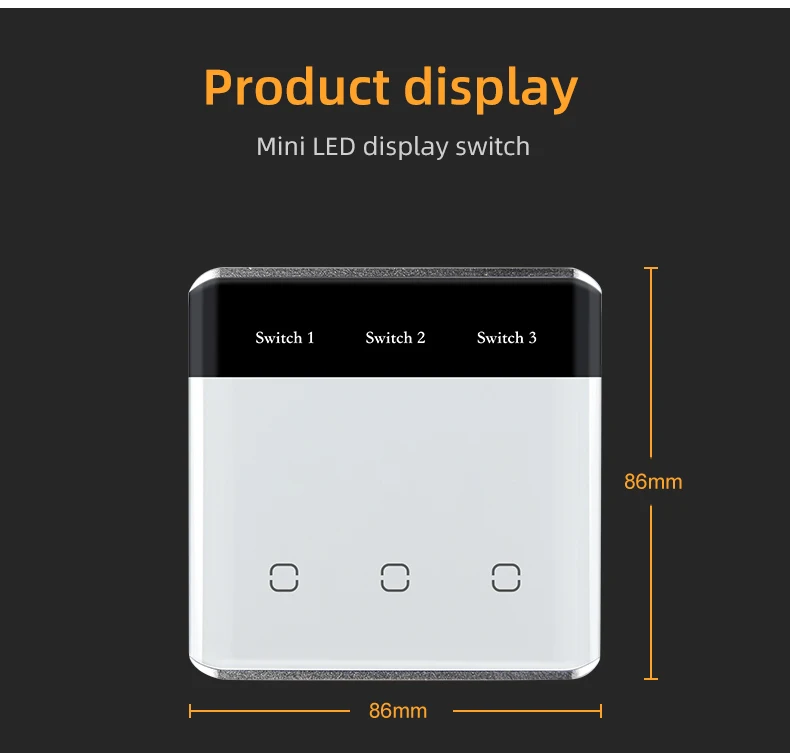 Glass Panel LED Screen Switch DIY Name WiFi Smart Light Switch 1 2 3 ...