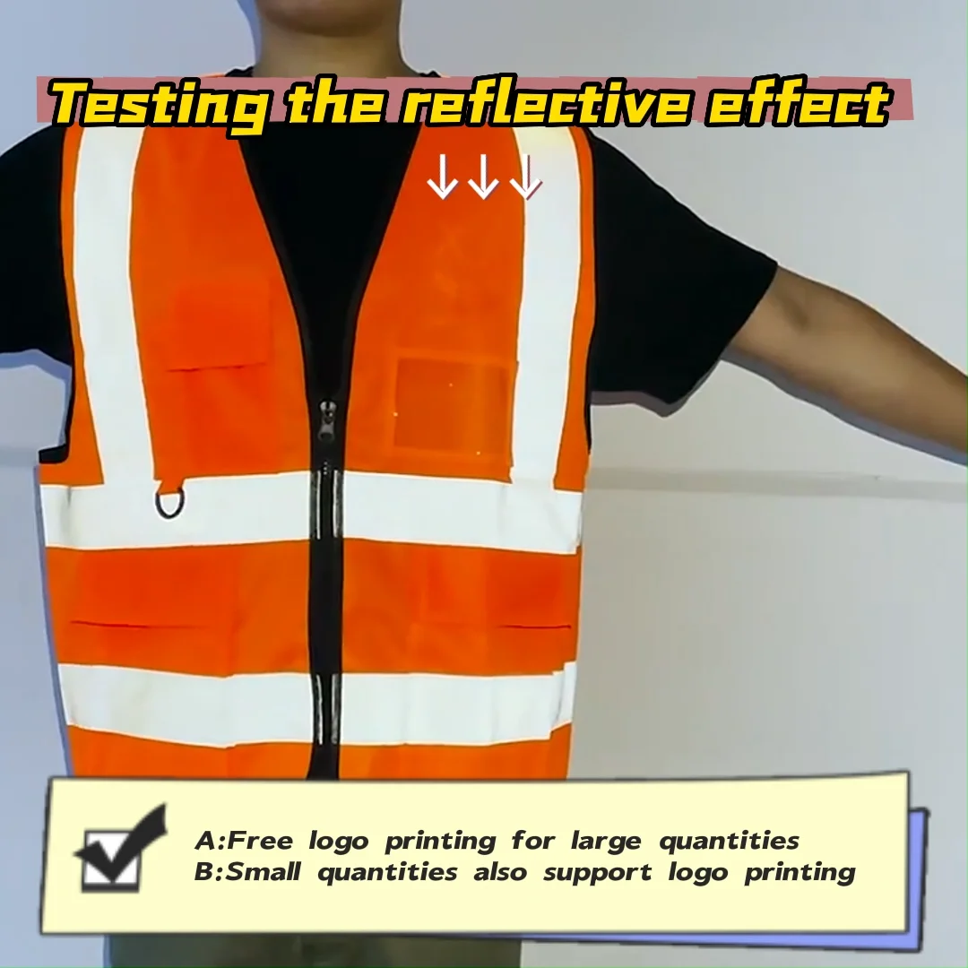 Hi Vis Reflect Safety Vest With Pocket Construction Security Safety ...