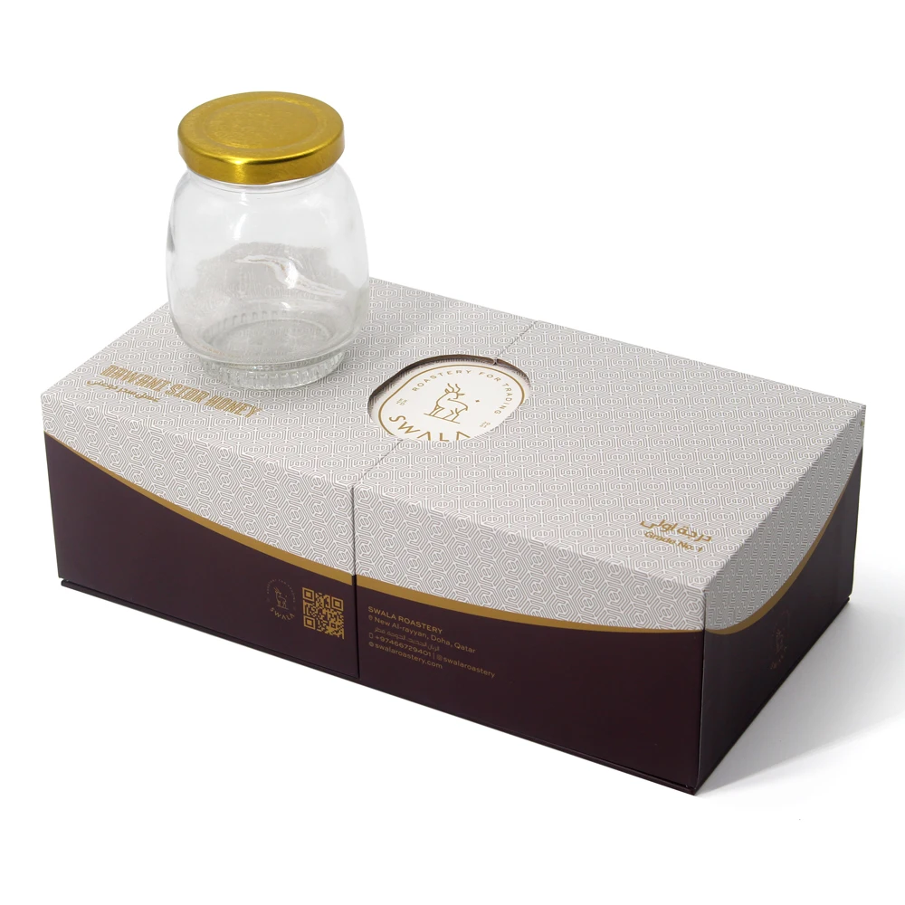 Luxury Custom Cardboard Honey Sachet Glass Jar Packing Box