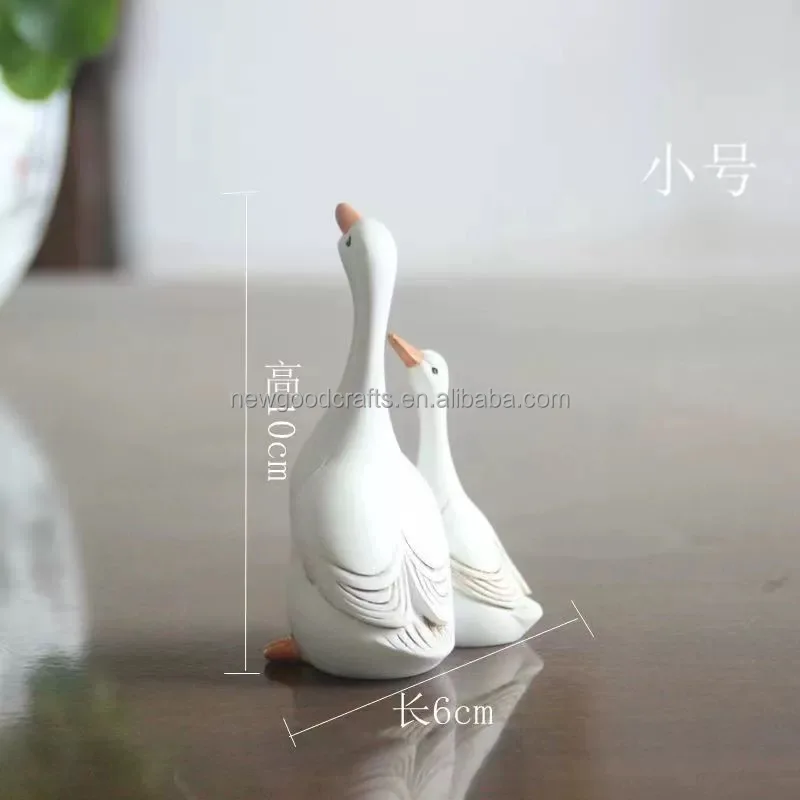 Small Rustic Farmhouse Goose Figurine Statue Tabletop Desk Ornaments ...