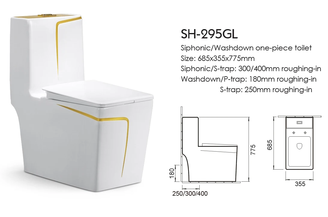 Sanitary Ware Suit Bathroom Commode Wc One Piece Toilet Bowl and ...