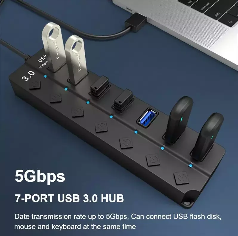 New Design Multi Port Usb Splitter,Wholesale 7 Ports Led Light Separate ...