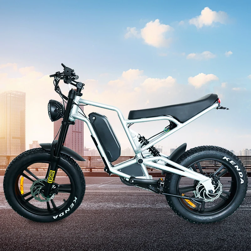 Black Electric Mountain Bicycle Full Suspension Fat Tire Electric Bike ...