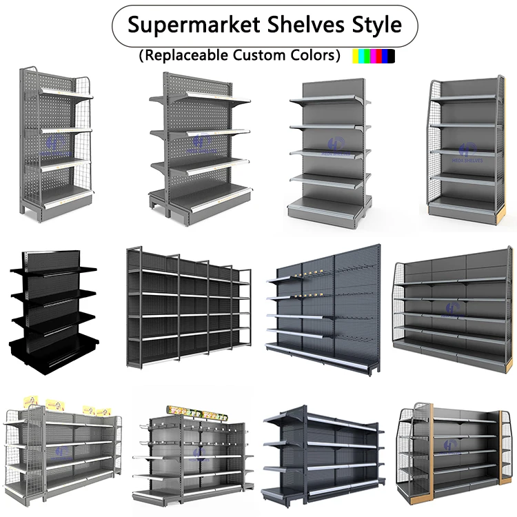 Supermarket Store Shelf Convenience Store Gondola Rack Display Steel ...