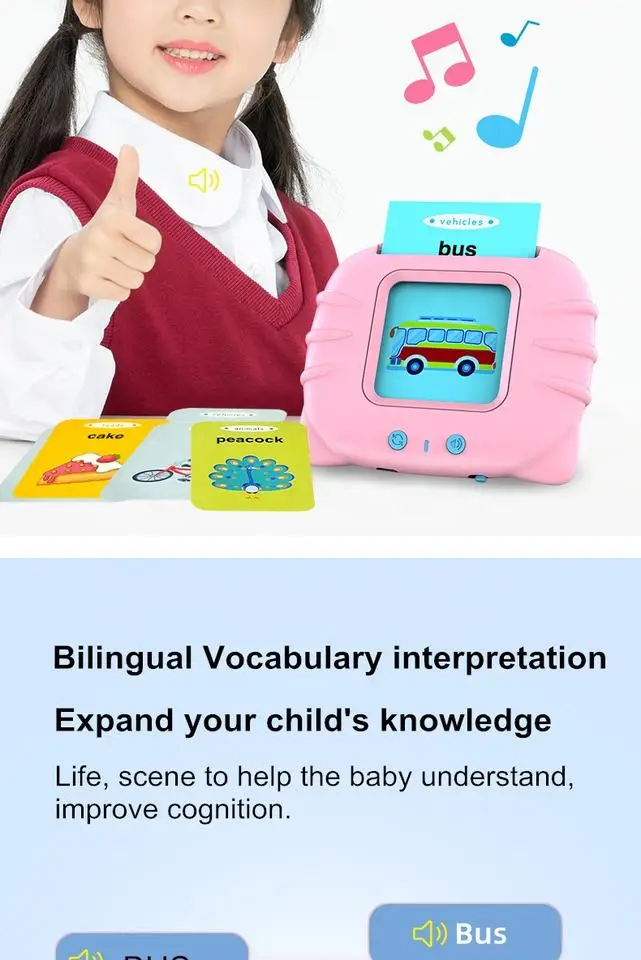 Infant Preschool Language Educational Machine With Cartoon Audible ...