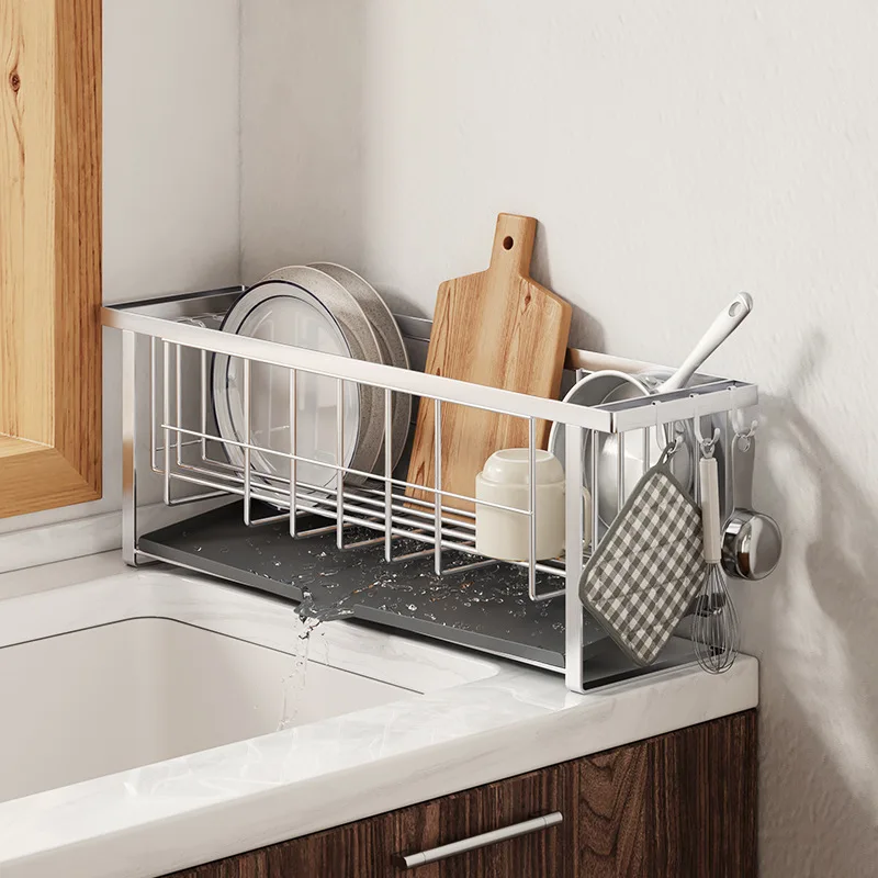 Multi-functional Stainless Steel Kitchen Rack For Bowls Dishes Cutlery ...