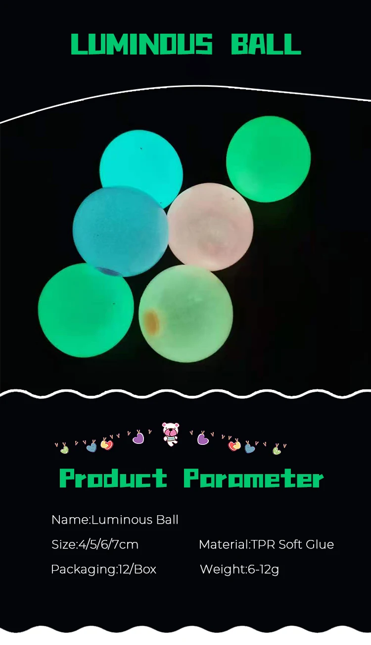 Squishy Toy Glowing Bouncing Ball - Night Light Stress Relief