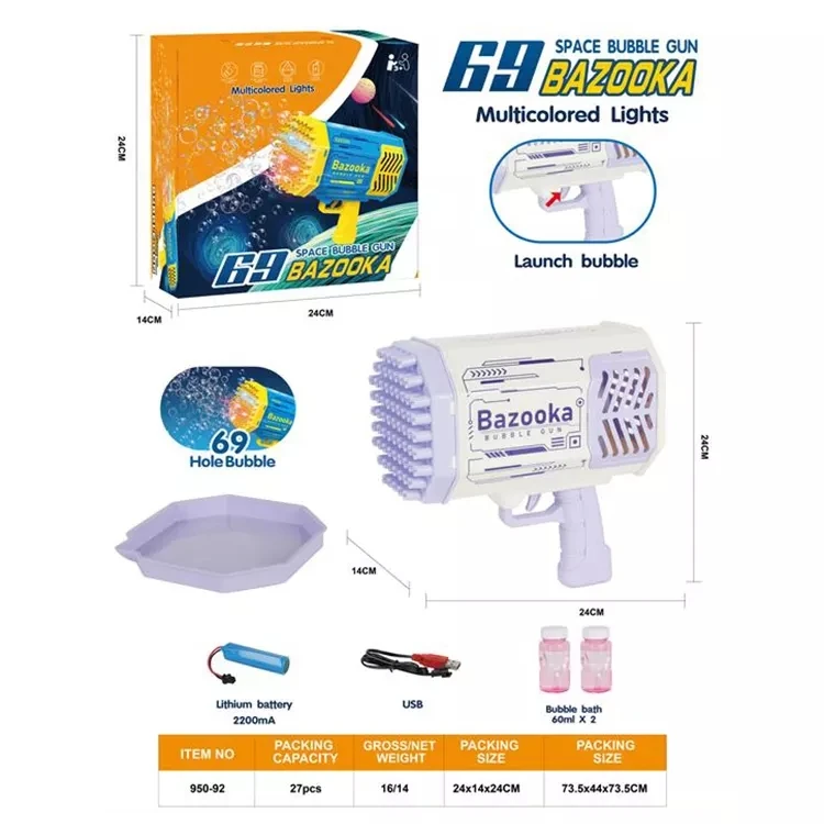 Wholesale Outdoor Kids Light Up Soap Bubble Toys 88 69 Holes Electric ...