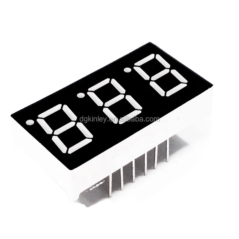 red 3 digit 0.40 inch 7 segment led display module 0.4 3-Digit Seven Segment LED Display ...