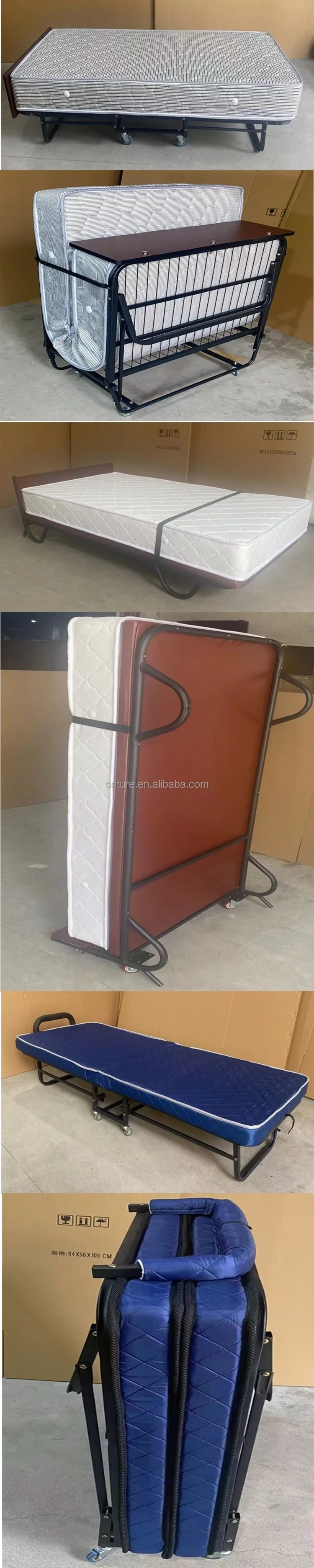 B012 Modern 20cm Black Spring Mattress Frame Easy Carry Guest Vertical ...