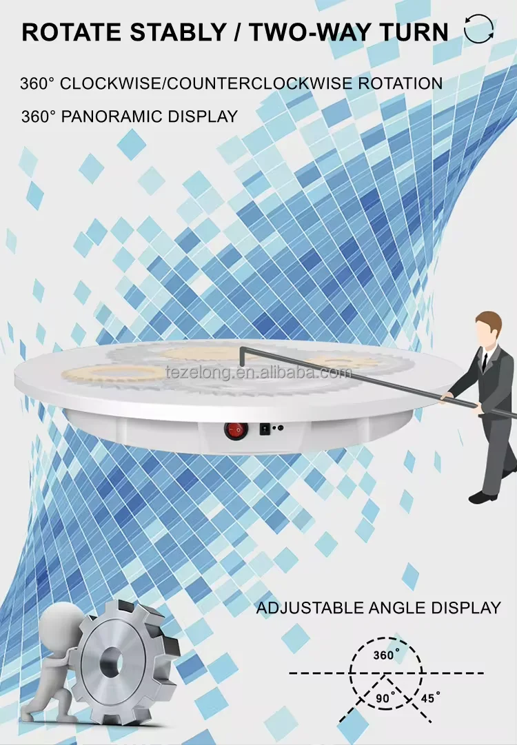 60cm Motorized Rotating Display Stand - 360° Turntable Spinner, Max ...