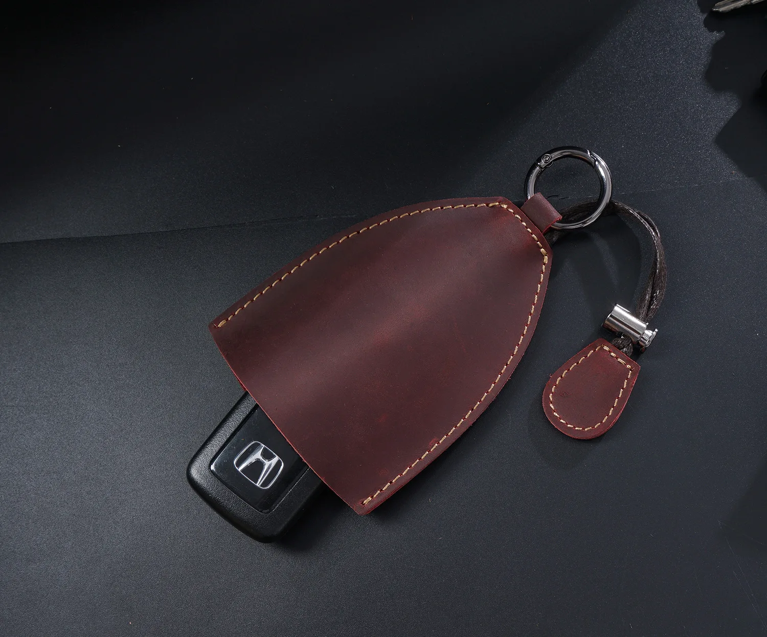 Custom Logo Pull-out Style Car Key Bag 100% Genuine Leather Keys Cover ...