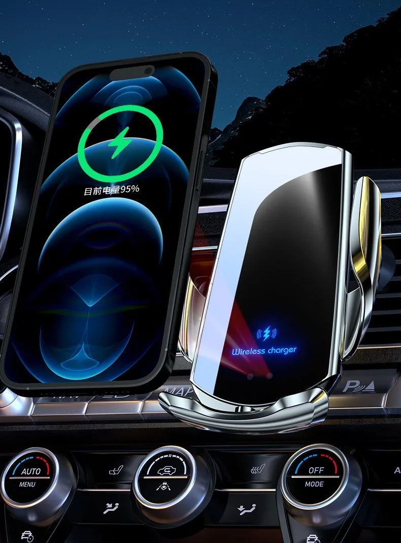 Q3 15w New Smart Inductive Car Charger Phone Holder Fast Car Wireless ...