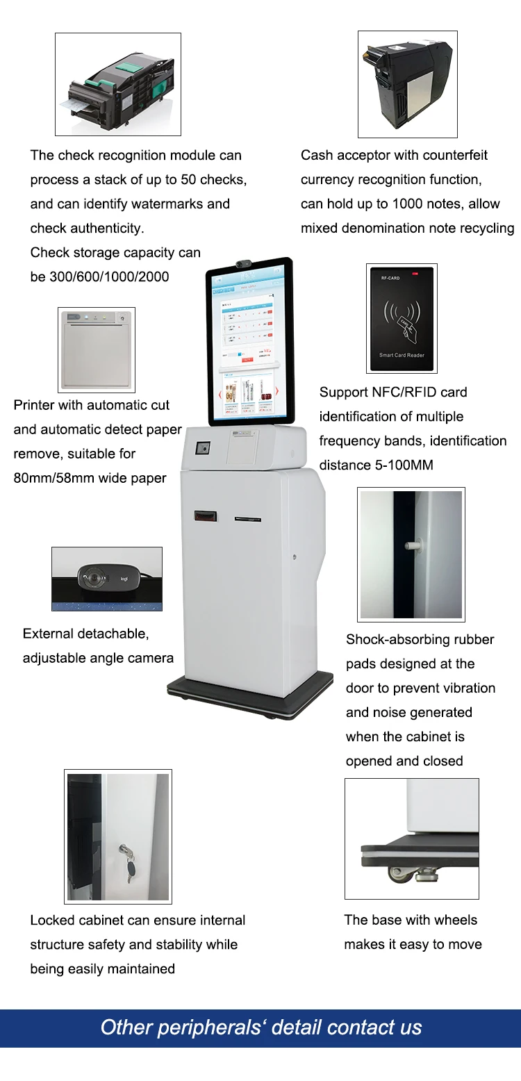 Touch Self Service Cash Dispenser Ticket Dispenser Card Reader Payment ...